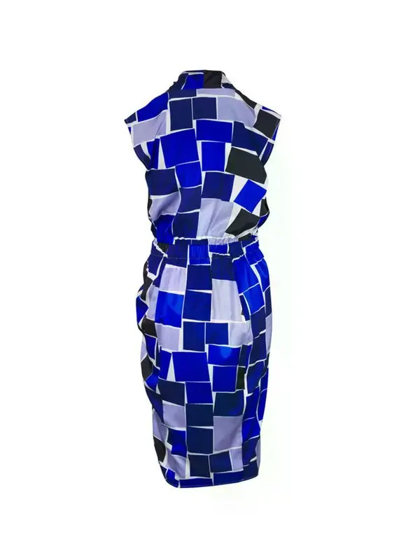 Zero + Maria Cornejo Printed Draped Silk Midi Dress - Blue