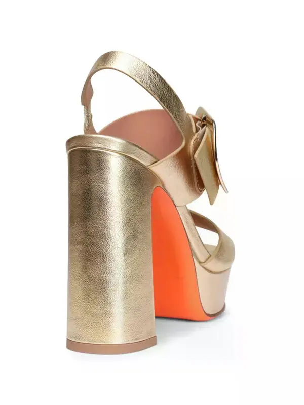 Santoni Buckle Platform Sandals - Gold