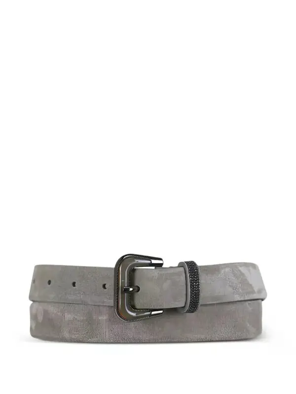 Brunello Cucinelli Suede Belt - Grey
