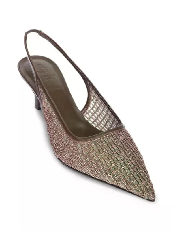 Brunello Cucinelli Monili-embellished Mesh Pumps