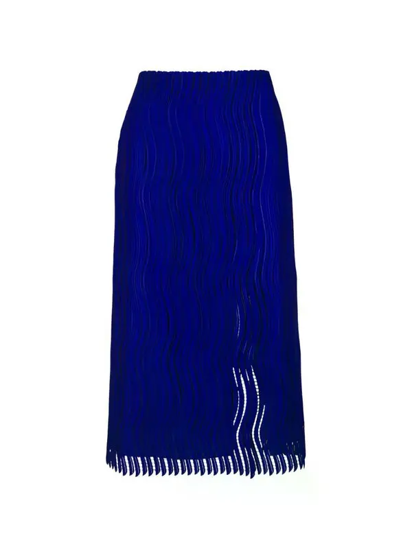Akris Fringed Midi Skirt - Blue