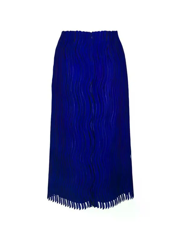 Akris Fringed Midi Skirt - Blue