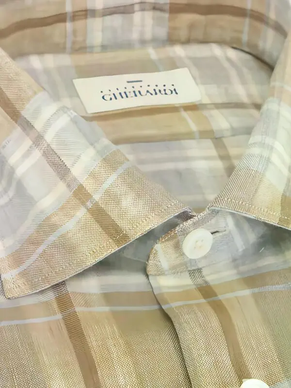 ALESSANDRO GHERARDI Plaid Linen Shirt - Neutrals