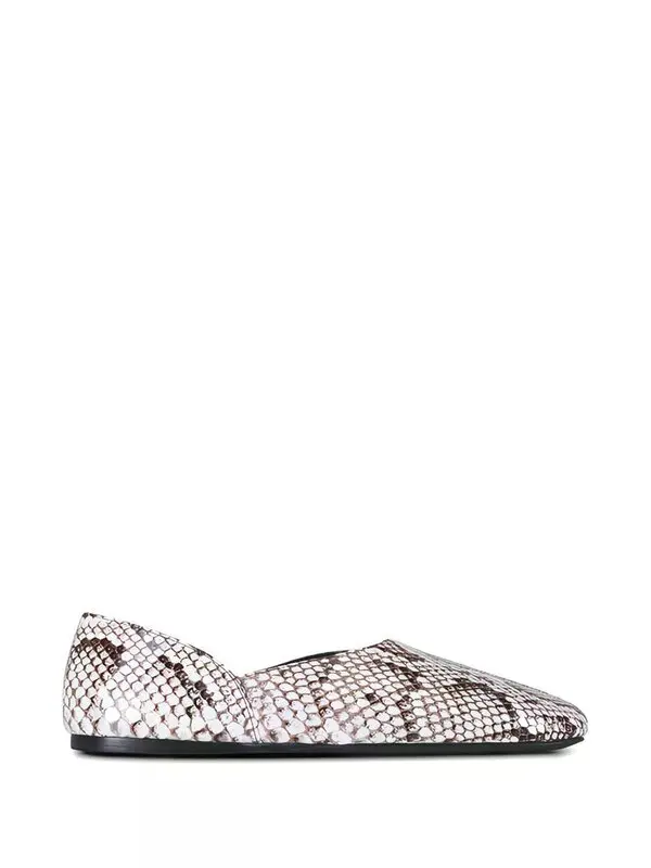 Khaite Jane Snakeskin Flats - White