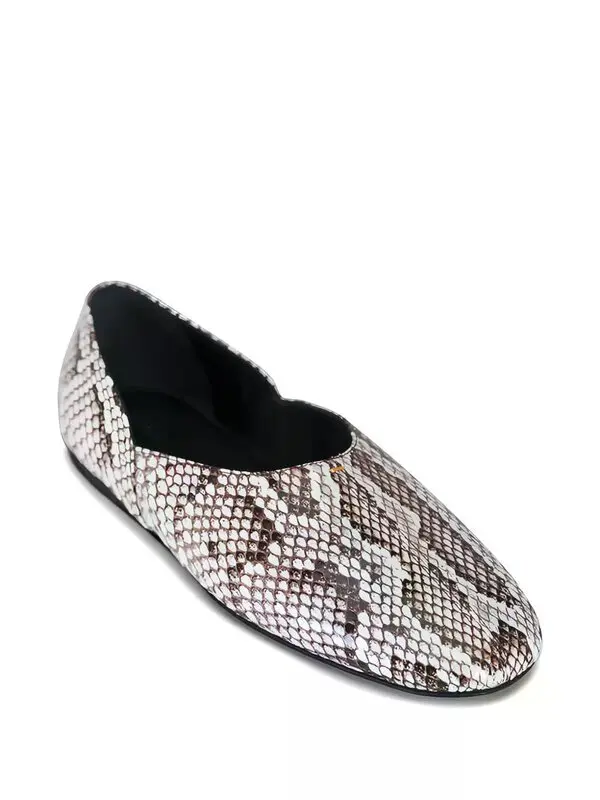 Khaite Jane Snakeskin Flats - White