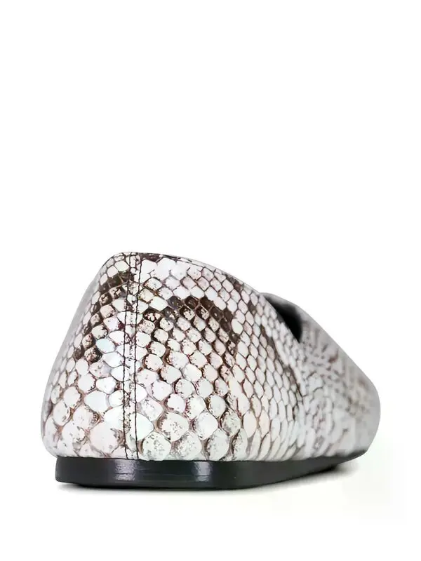 Khaite Jane Snakeskin Flats - White