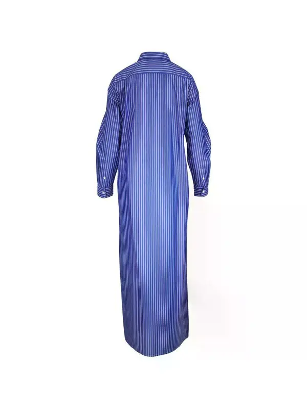 NILI LOTAN Striped Shirt Maxi Dress - Blue