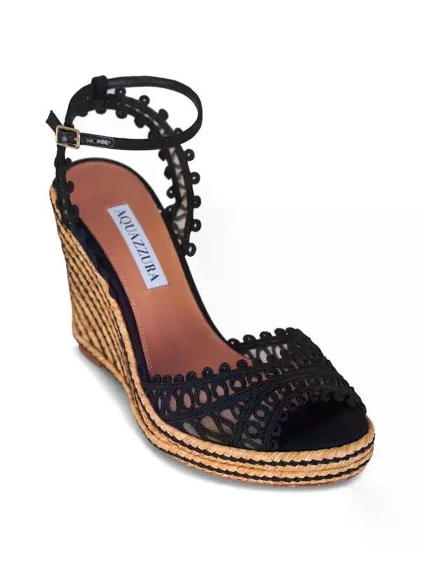 AQUAZZURA Braided Nappa Espadrilles - Black