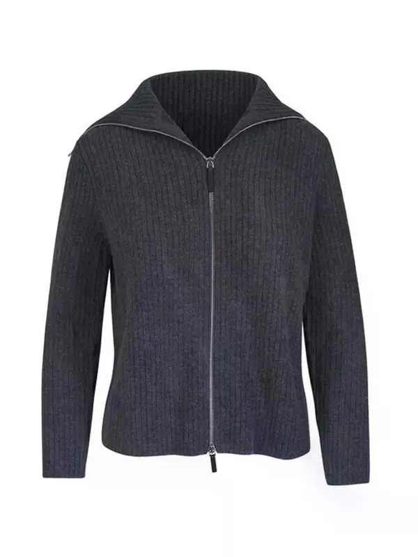 Lafayette 148 New York Ribbed Zip Cardigan