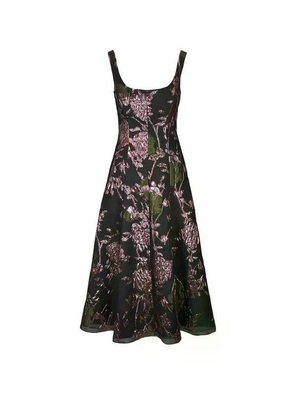 Lela Rose Olivia Floral-jacquard Maxi Dress