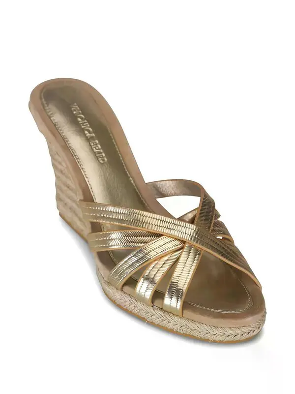 Veronica Beard Phylina Crossover-strap Espadrilles - Gold