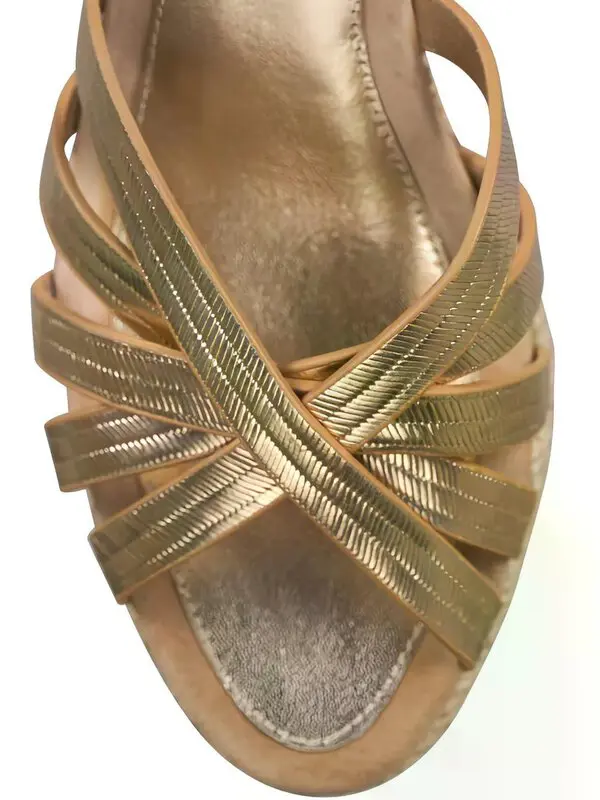 Veronica Beard Phylina Crossover-strap Espadrilles - Gold