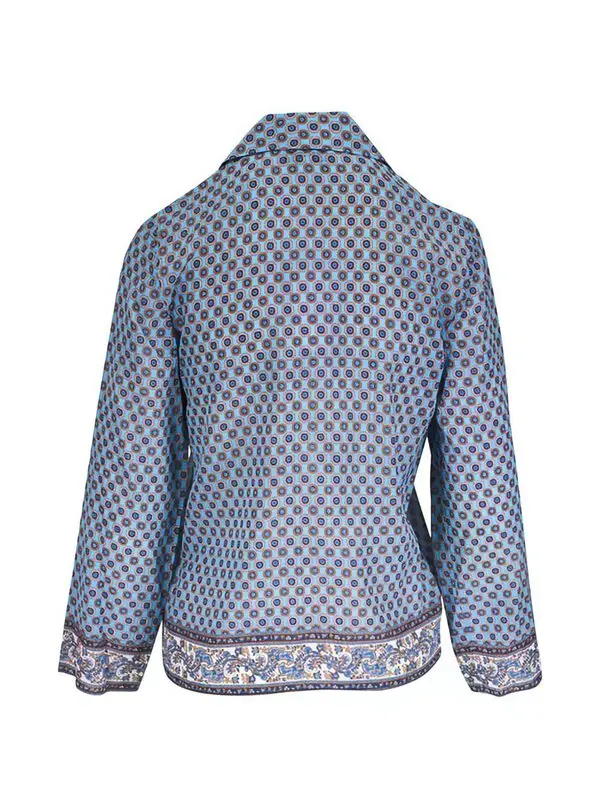 Veronica Beard Eva Printed Tie-neck Blouse
