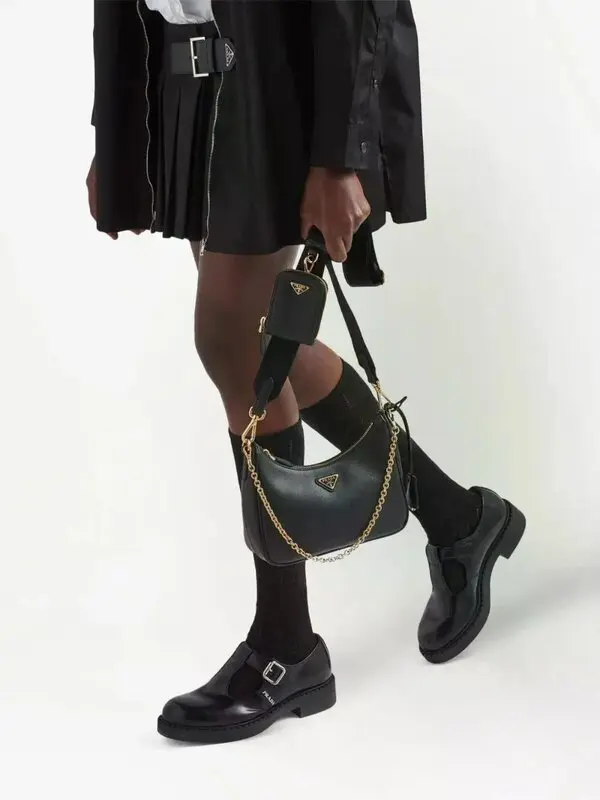 Prada Re-edition 2005 Saffiano-leather Shoulder Bag - Black