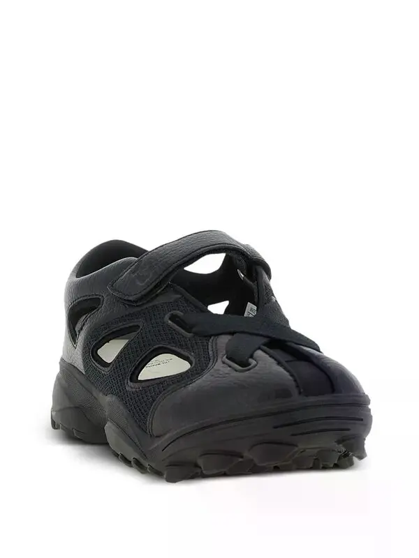 Y3 Hammered-leather Trainers - Black