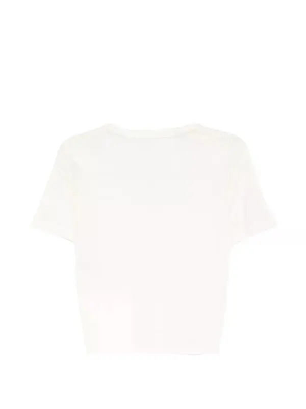 Liu Jo Embellished V-neck Cotton T-shirt - Neutrals