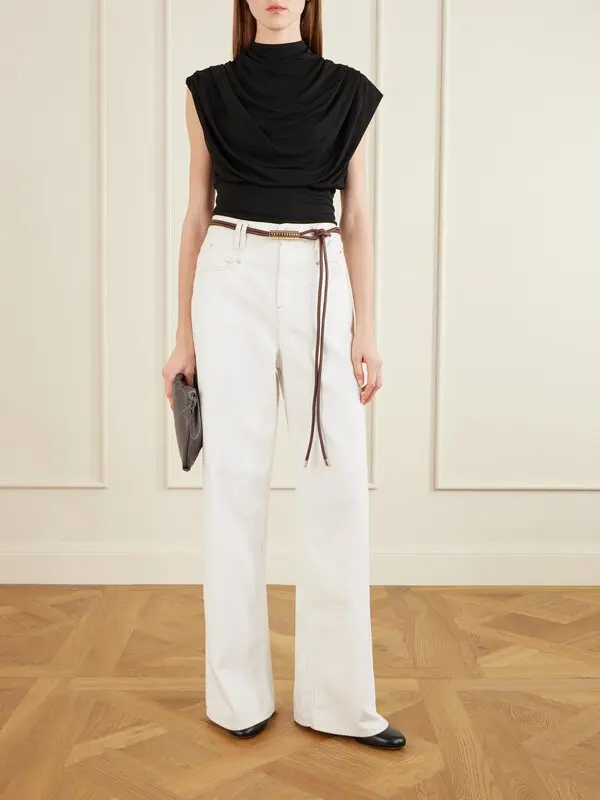 KALLMEYER Jocelyn Gathered Draped Jersey Top