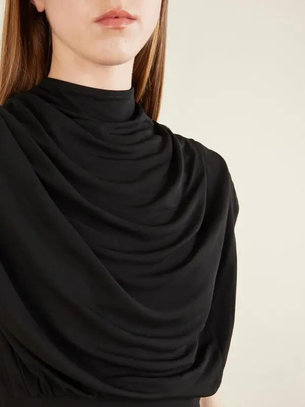 KALLMEYER Jocelyn Gathered Draped Jersey Top