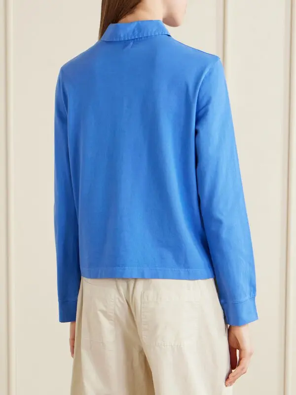 LESET Margo Cotton-jersey Polo Shirt - Blue