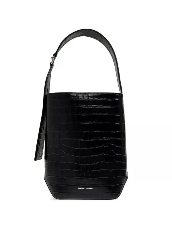 SAMSOE SAMSOE Saelmegade Crocodile-effect Leather Tote Bag