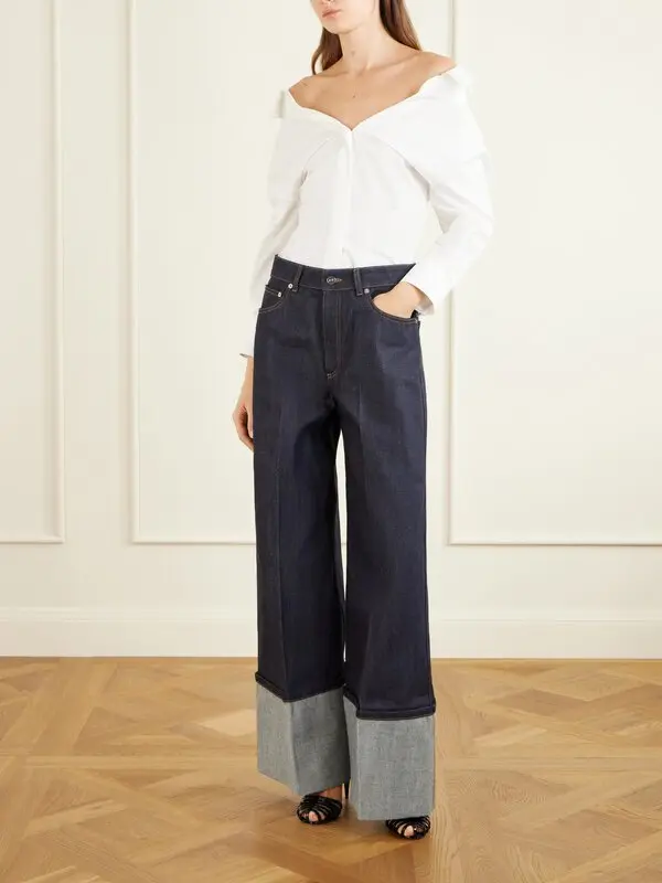 Givenchy Creased Wide-leg Denim Jeans