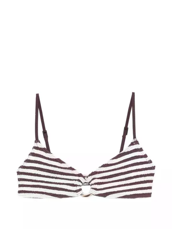 Bond Eye Striped Bikini Top - Brown