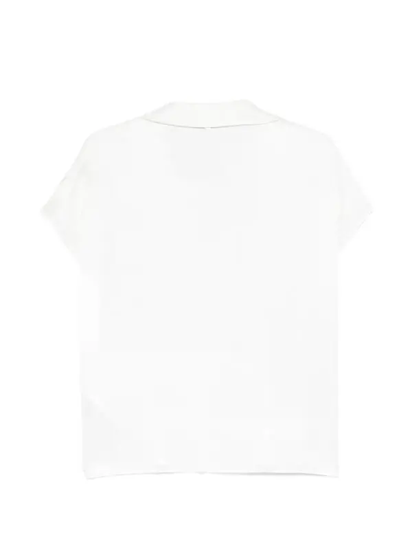 Liu Jo Satin Blouse With V-neck And Short Sleeves - White