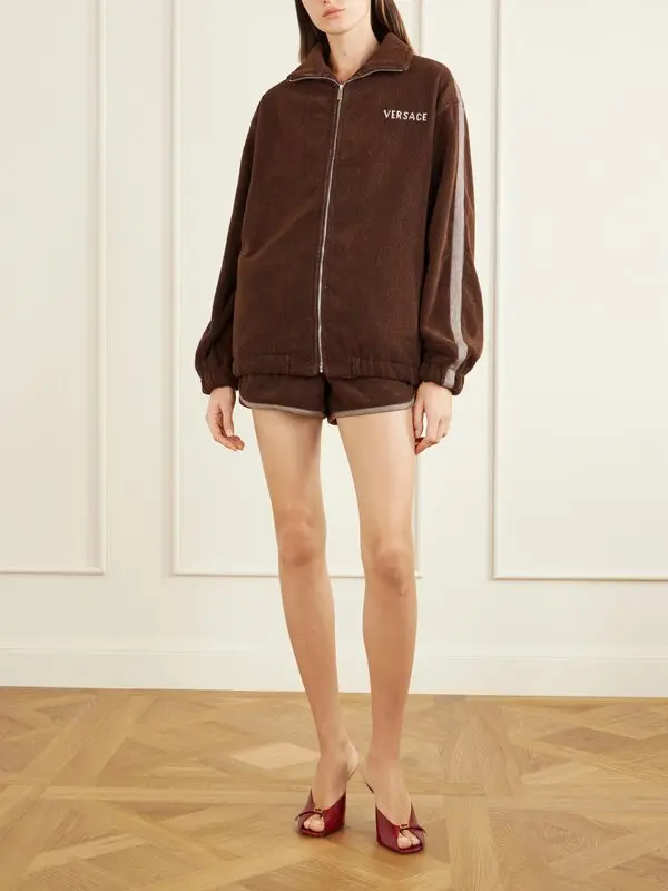 Versace Jacquard-knit Cotton-terry Zip-up Track Jacket