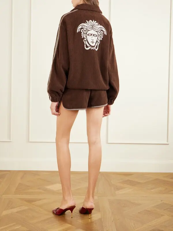 Versace Jacquard-knit Cotton-terry Zip-up Track Jacket