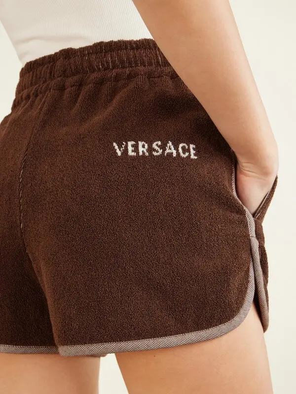 Versace Jacquard-knit Cotton-terry Shorts
