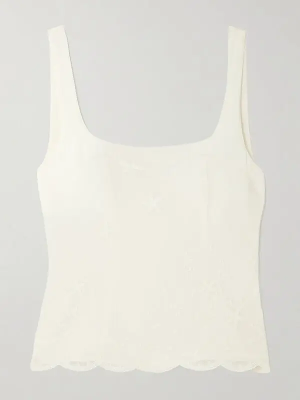 Posse Cove Layered Embroidered Top - Neutrals