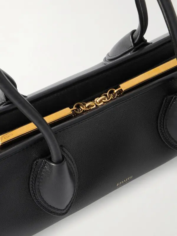 Khaite Donna Leather Shoulder Bag - Black