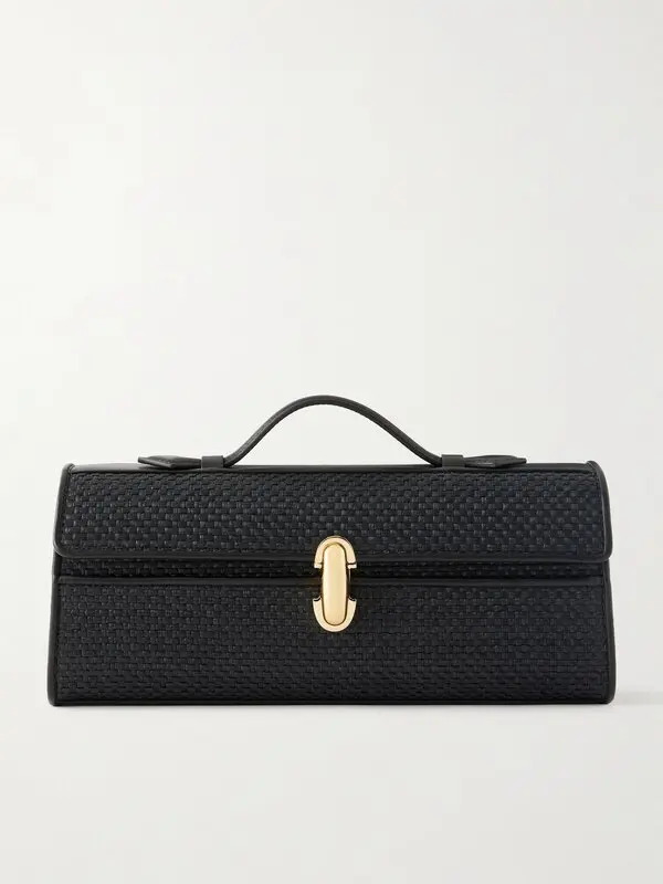 Savette Slim Symmetry Woven Leather Tote