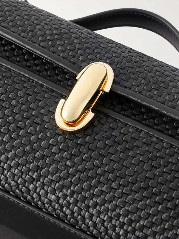 Savette Slim Symmetry Woven Leather Tote