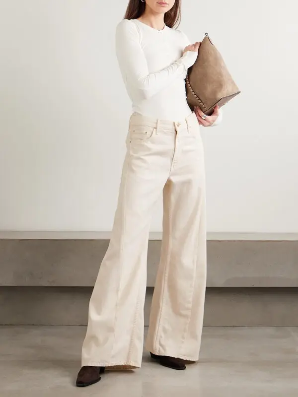 MOTHER The Lemon Twist High-rise Wide-leg Jeans - Neutrals
