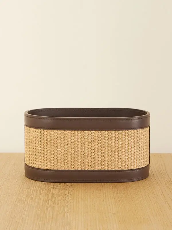 Brunello Cucinelli Raffia And Leather Basket