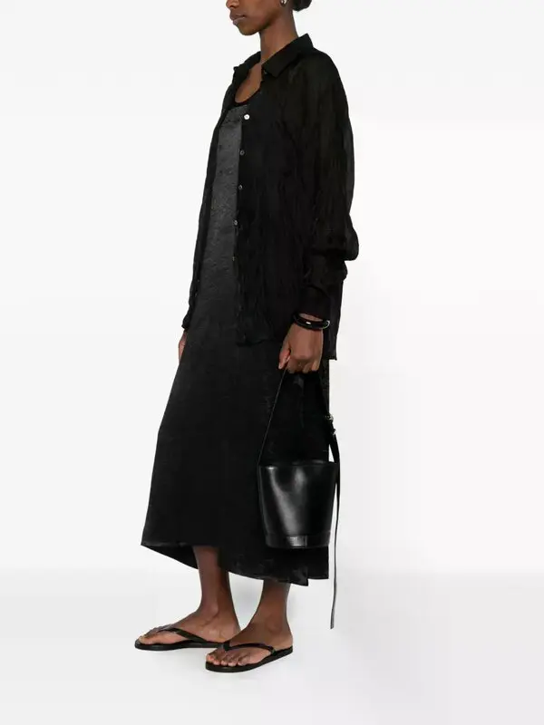 LA PISCINE Buttoned Long-sleeve Shirt - Black