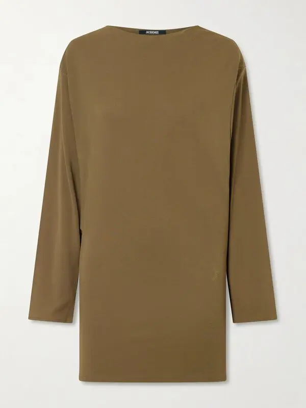 Jacquemus The Mistral Draped Mini Dress - Green