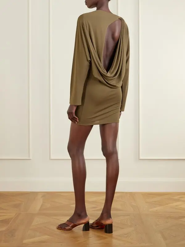 Jacquemus The Mistral Draped Mini Dress - Green