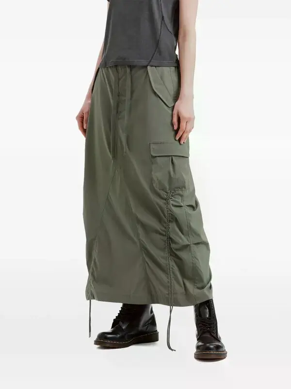 Izzue Cargo Drawstring Skirt - Green