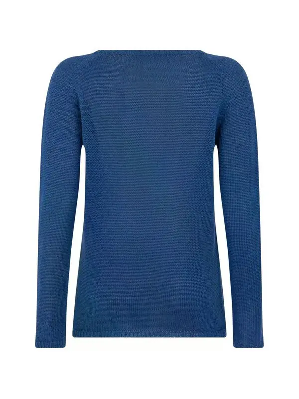 Max Mara Boat-neck Long-sleeve Top - Blue