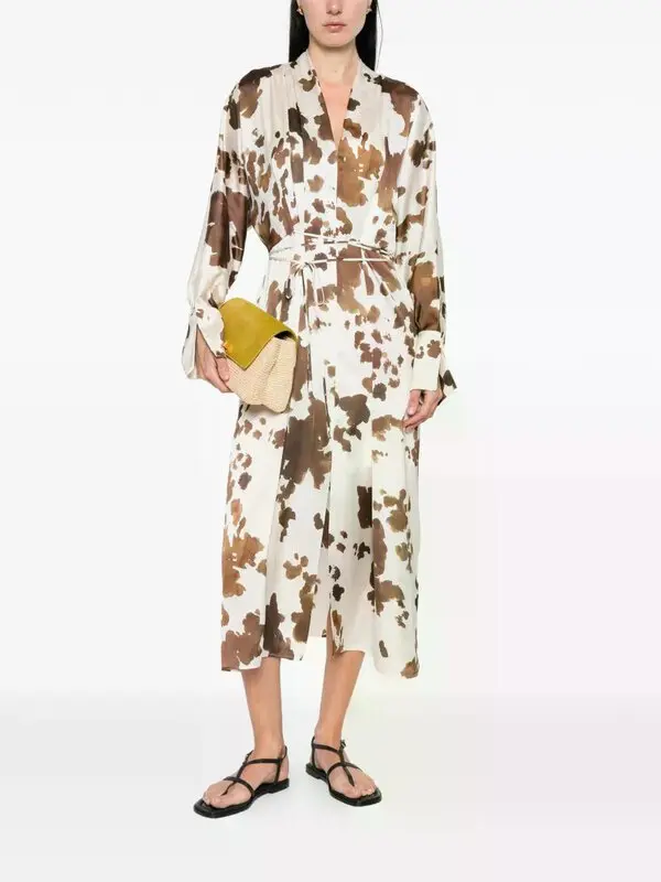 PENNYBLACK Printed V-neck Midi Dress