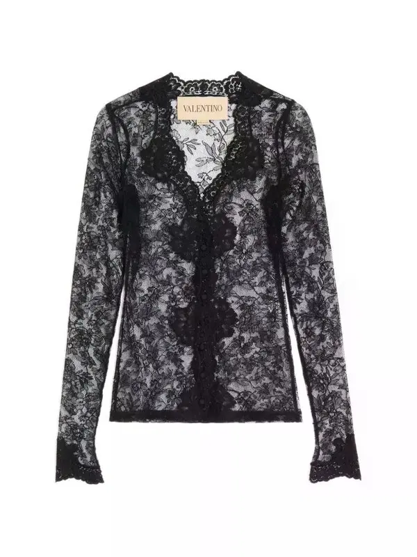 Valentino Garavani Stretch Lace Cardigan - Black