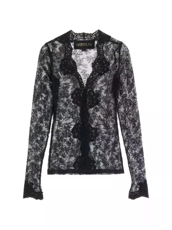 Valentino Garavani Stretch Lace Cardigan - Black