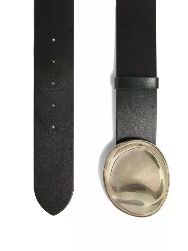 Khaite Keefe Leather Belt - Black