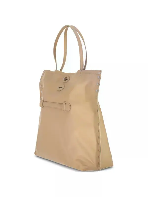 ZANELLATO Medium A'spasso® Stud-embellished Leather Tote Bag - Brown
