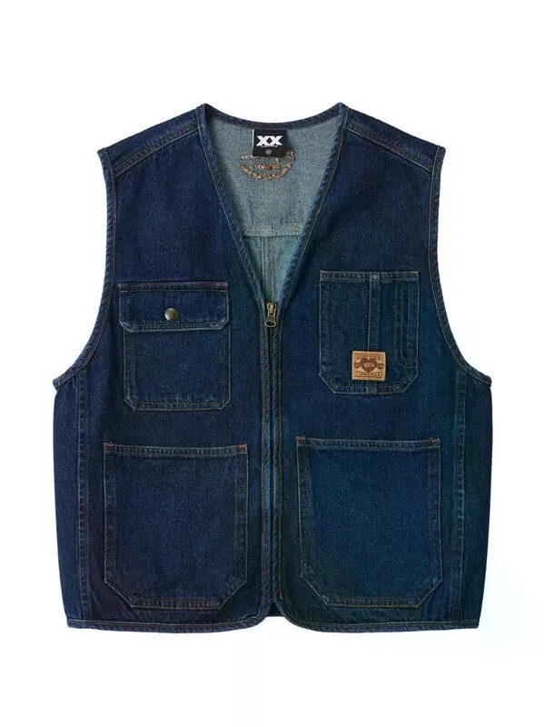 FINGERCROXX Cotton Vest With Pockets And Zip
