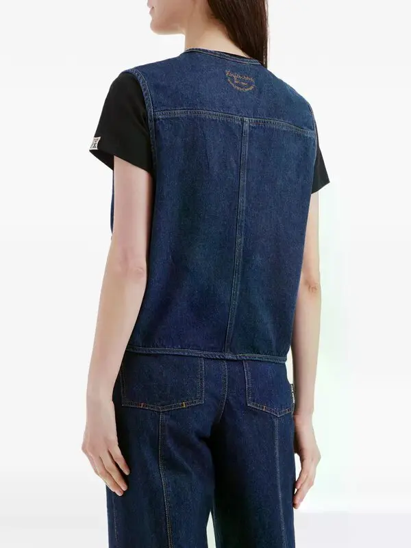 FINGERCROXX Cotton Vest With Pockets And Zip