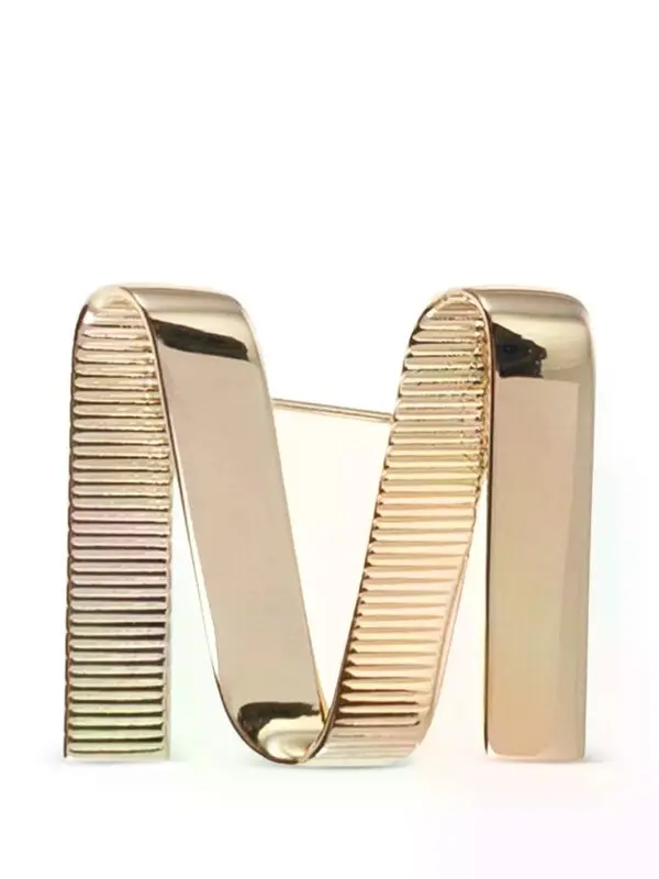 Max Mara M Shaped Metal Pin - Gold