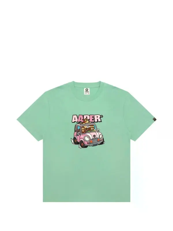 AAPE BY *A BATHING APE Cartoon Graphic T-shirt - Green